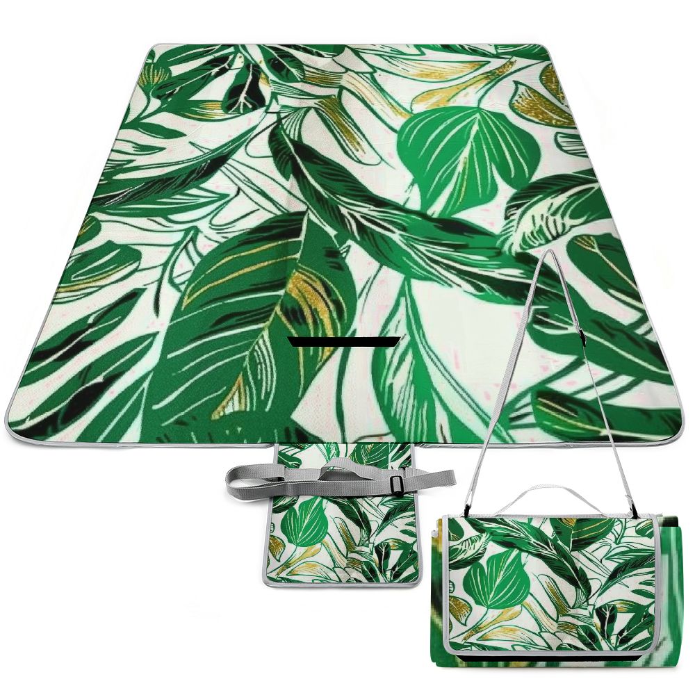 Awypu Green Leaves Square Outdoor Picnic Mat for Camping Hiking ...