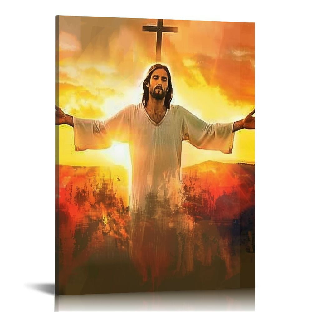 JEUXUS Jesus Christ Canvas Wall Art Jesus Greets You Jesus Pictures for ...