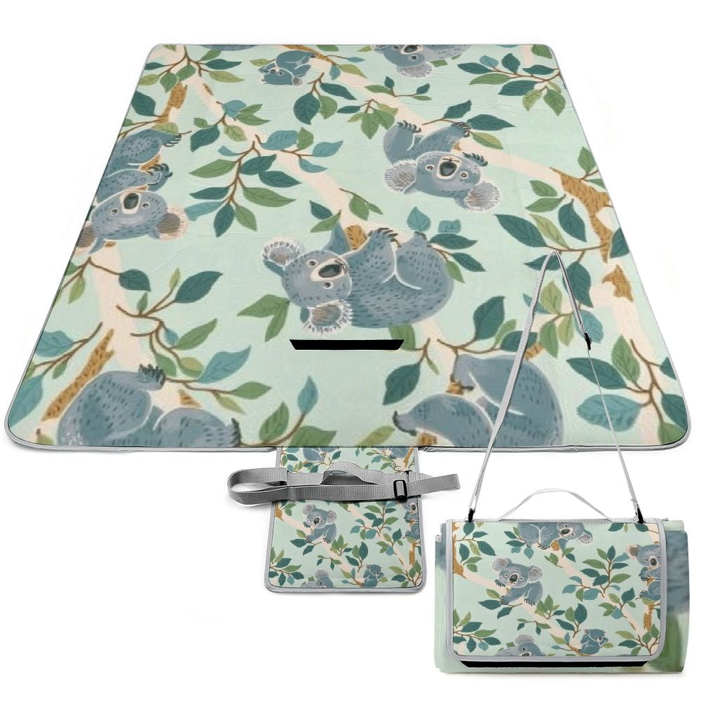 Awypu Koalas Leaves Tree Branch Square Outdoor Picnic Mat 58.3x58.3in ...