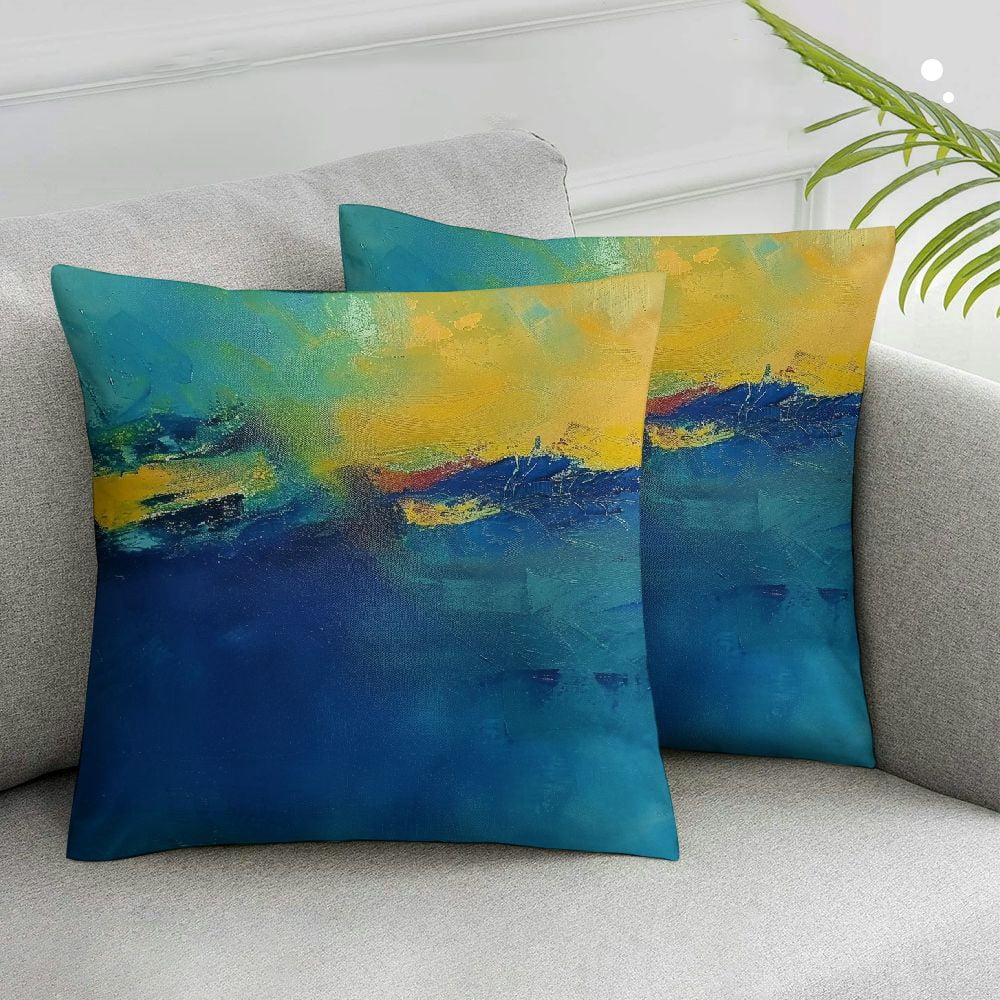 Awypu Modern Colorful Decorative Pillow Covers, Abstract Oil Painting ...