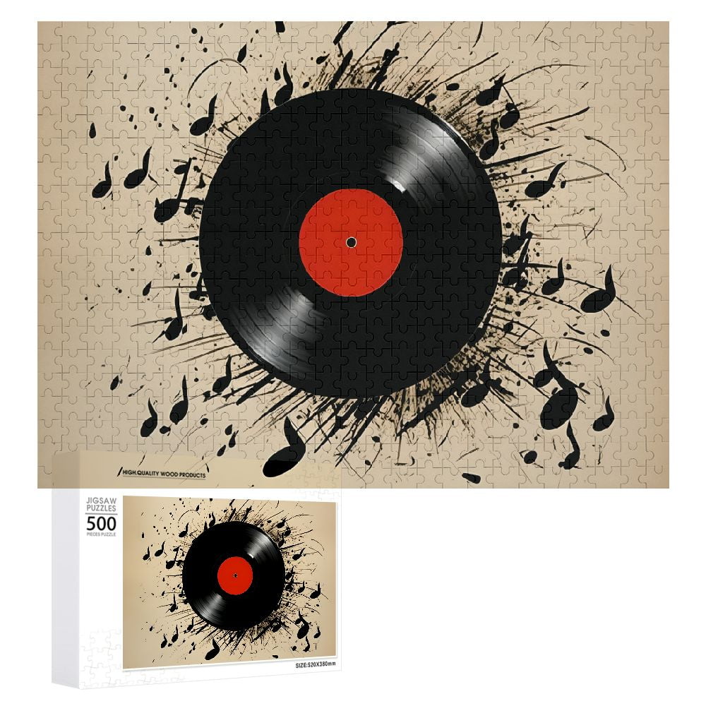 Awypu Music Notes Record Wooden Jigsaw Puzzle for Adults and Kids Gift ...