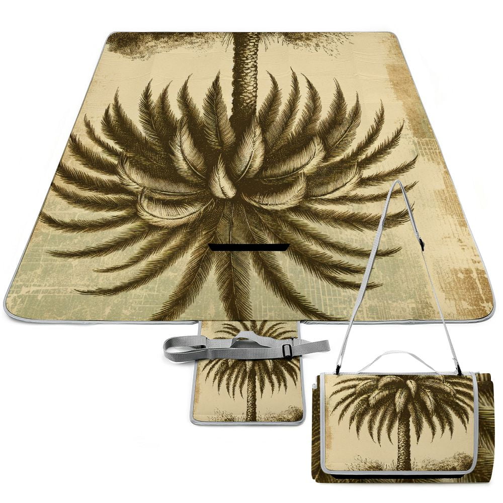 Awypu Palm Tree Hawaiian Tropical Palms Leaf Vintage Green Yellow ...