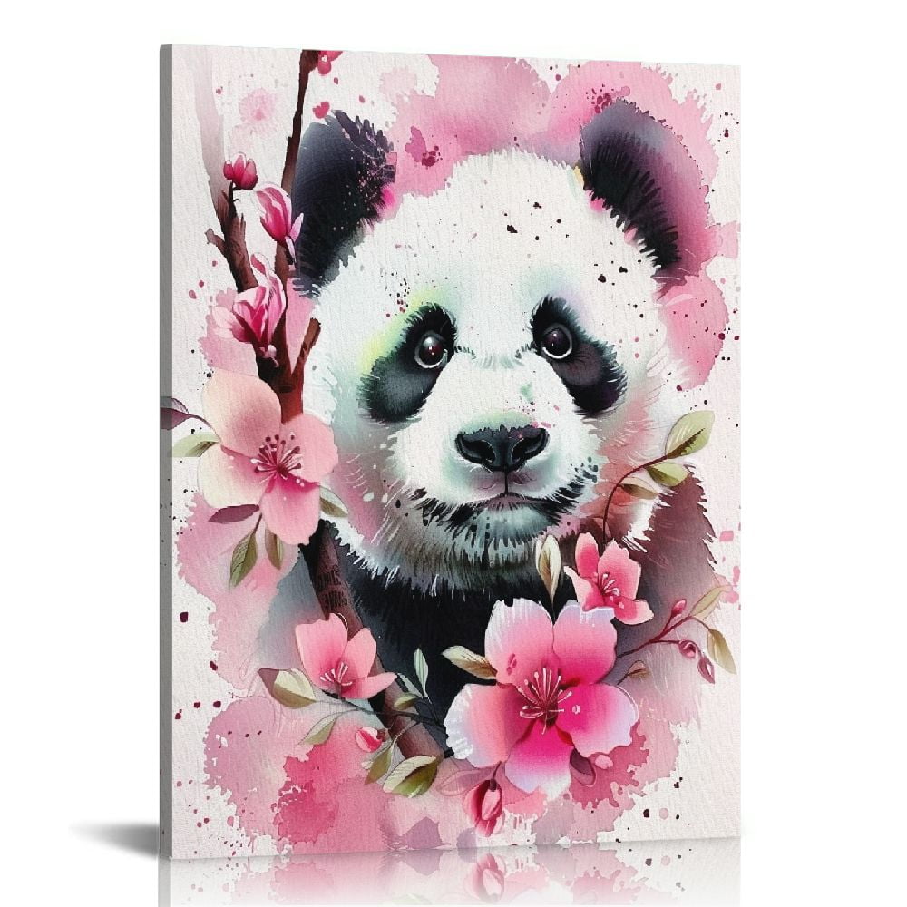 Awypu Panda Print, Panda Wall Decor, Panda Print on Canvas, Watercolor ...