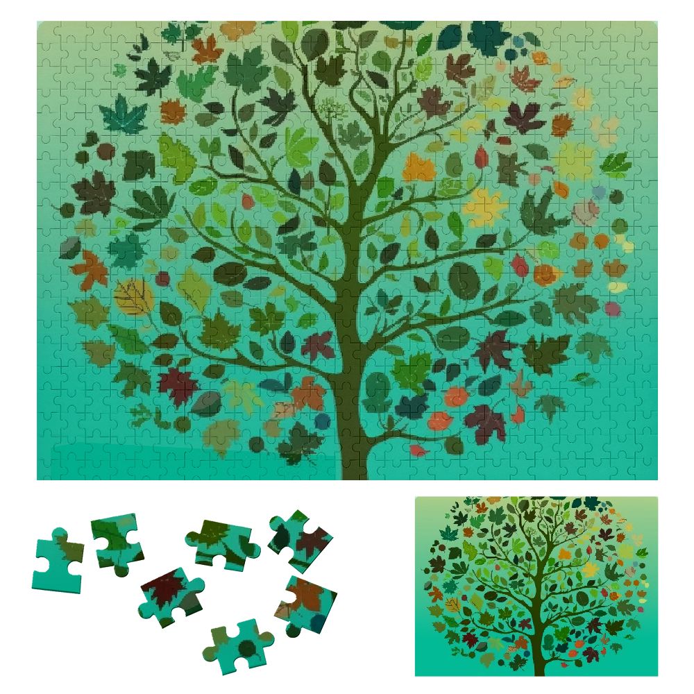 Awypu Puzzle-Foliage-1000 Pieces Round Puzzle Color Challenge Difficult ...