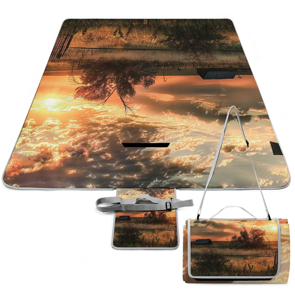 Awypu Rural Landscape Pictures Square Picnic Mat for Camping, Park ...