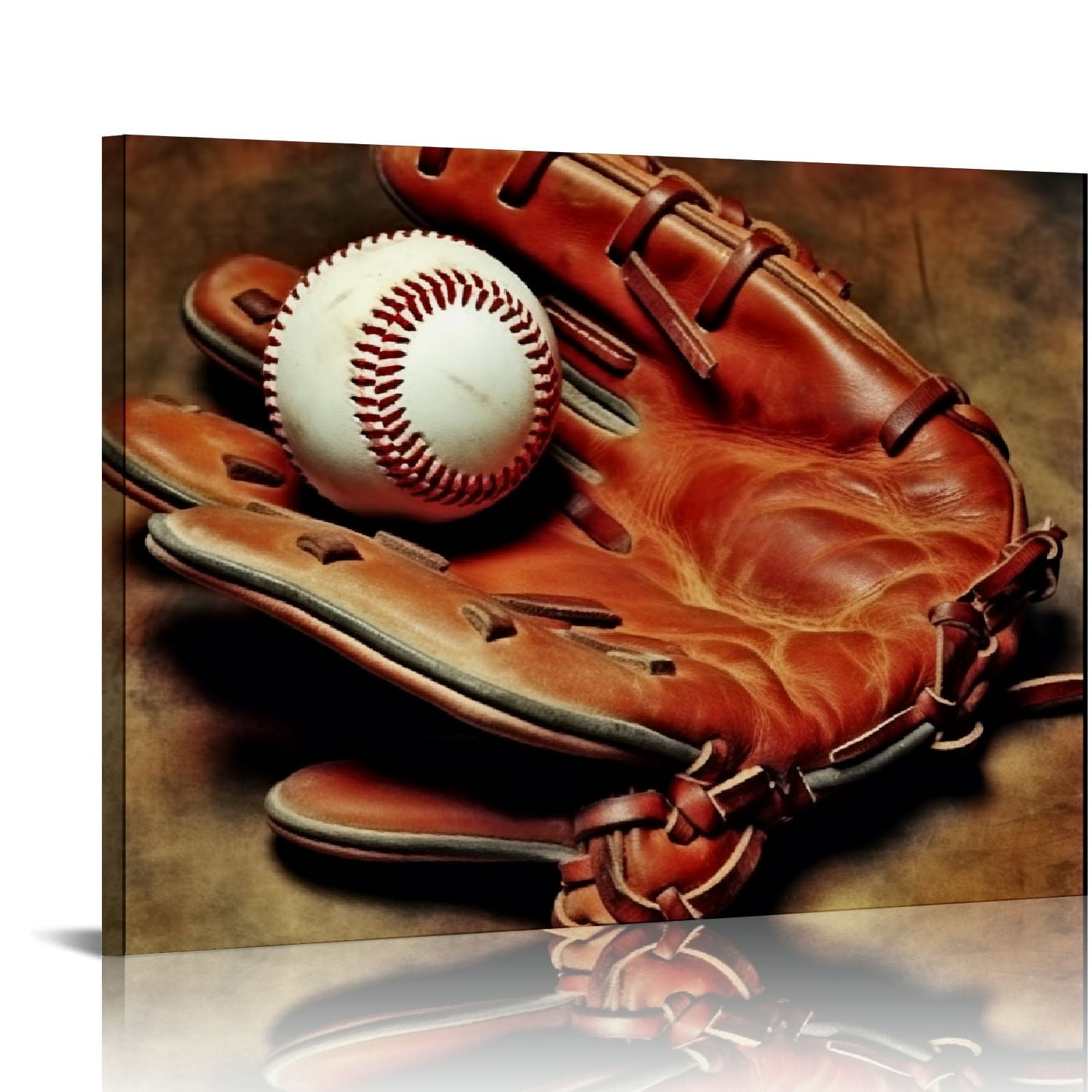 Awypu Sports Canvas Wall Art Framed Boys Room Decor Rustic Football ...