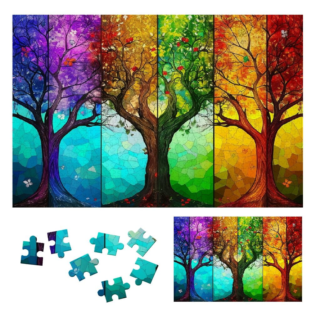Awypu Stained Glass Tree Puzzles for Adults , Tree of Life Jigsaw ...