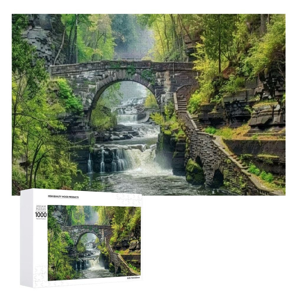 Awypu Stone Bridge At Letchworth State Park Wooden Jigsaw Puzzle 1000 ...