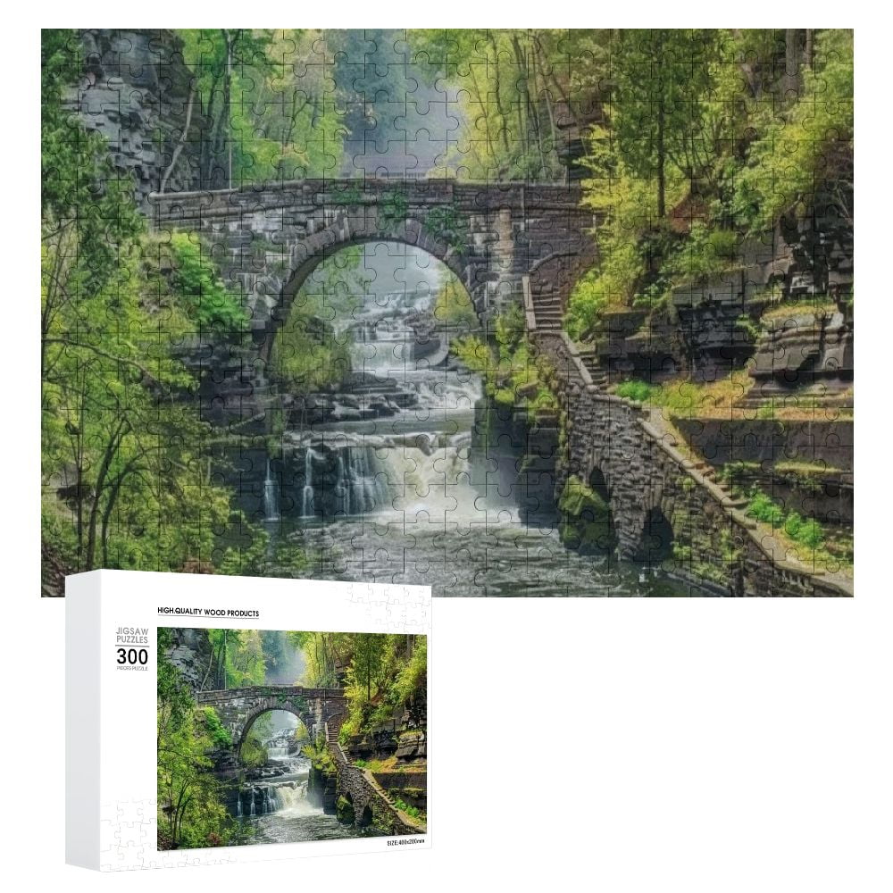 Awypu Stone Bridge At Letchworth State Park Wooden Jigsaw Puzzle 300 ...