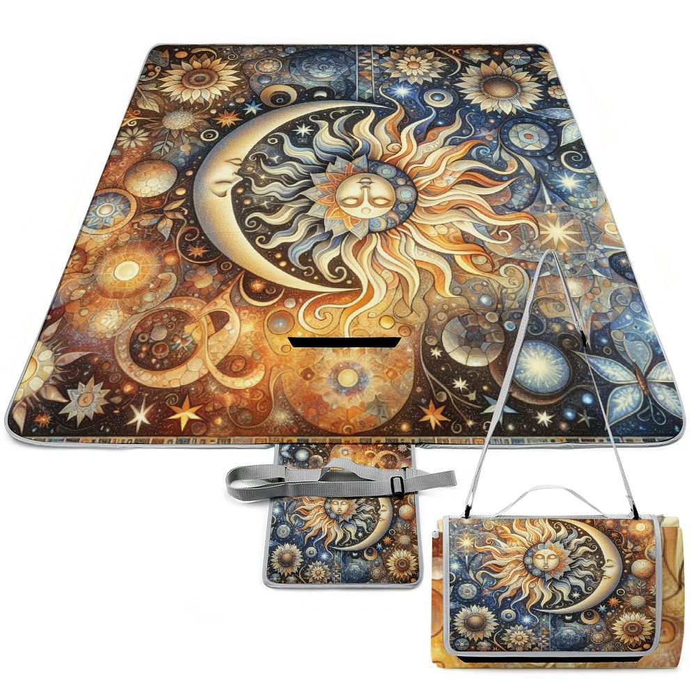 Awypu Sun with a Face, Moon with Human-Like Profile, Butterflies Square ...