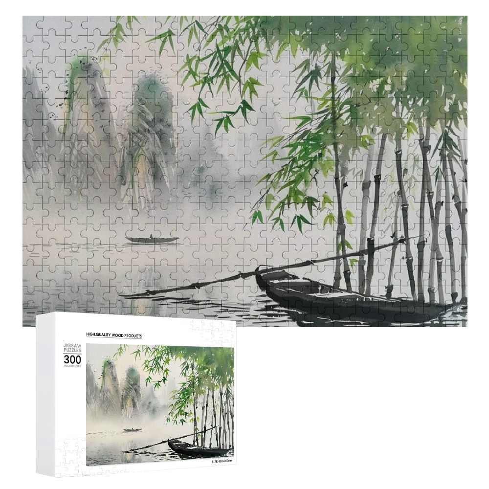 Awypu Traditional Chinese Painting Black and White Landscape Wooden ...