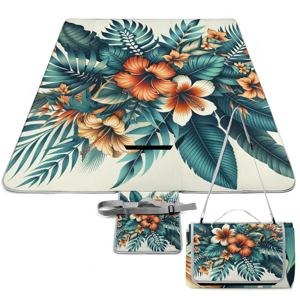 Awypu Tropical Leaf Hibiscus Flowers Summer Colorful Hawaiian Tropical ...