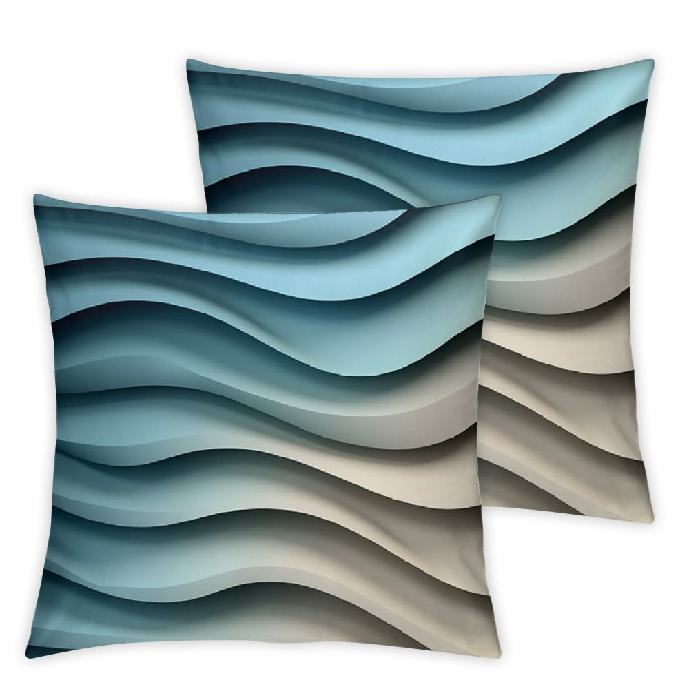 Awypu Wavy Pattern Short Plush Pillow Covers Set of 2 for Car Couch ...