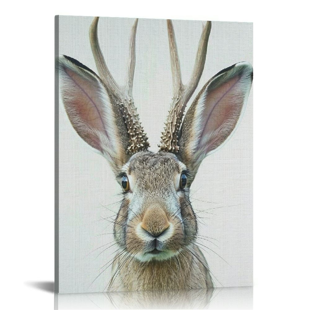 Awypu With Frame Jackalope Wall Art Mythical Creature Nursery Rabbit ...