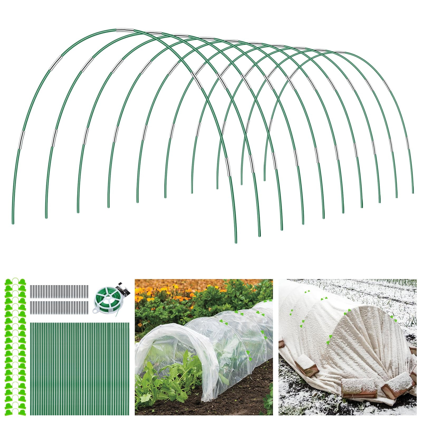 AxPower 60 PCS Greenhouse Hoops for DIY Grow Tunnel, Fiberglass Garden ...