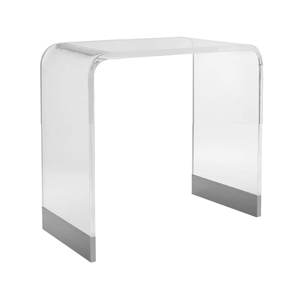 Axa 22 Inch Side End Table, U Shaped Clear Acrylic Frame, Steel Metal ...