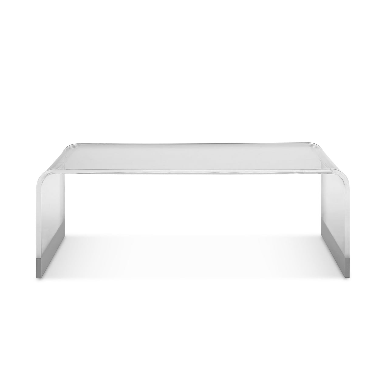 Axa 48 Inch Modern Coffee Table, U Shaped Clear Acrylic Frame, Steel ...