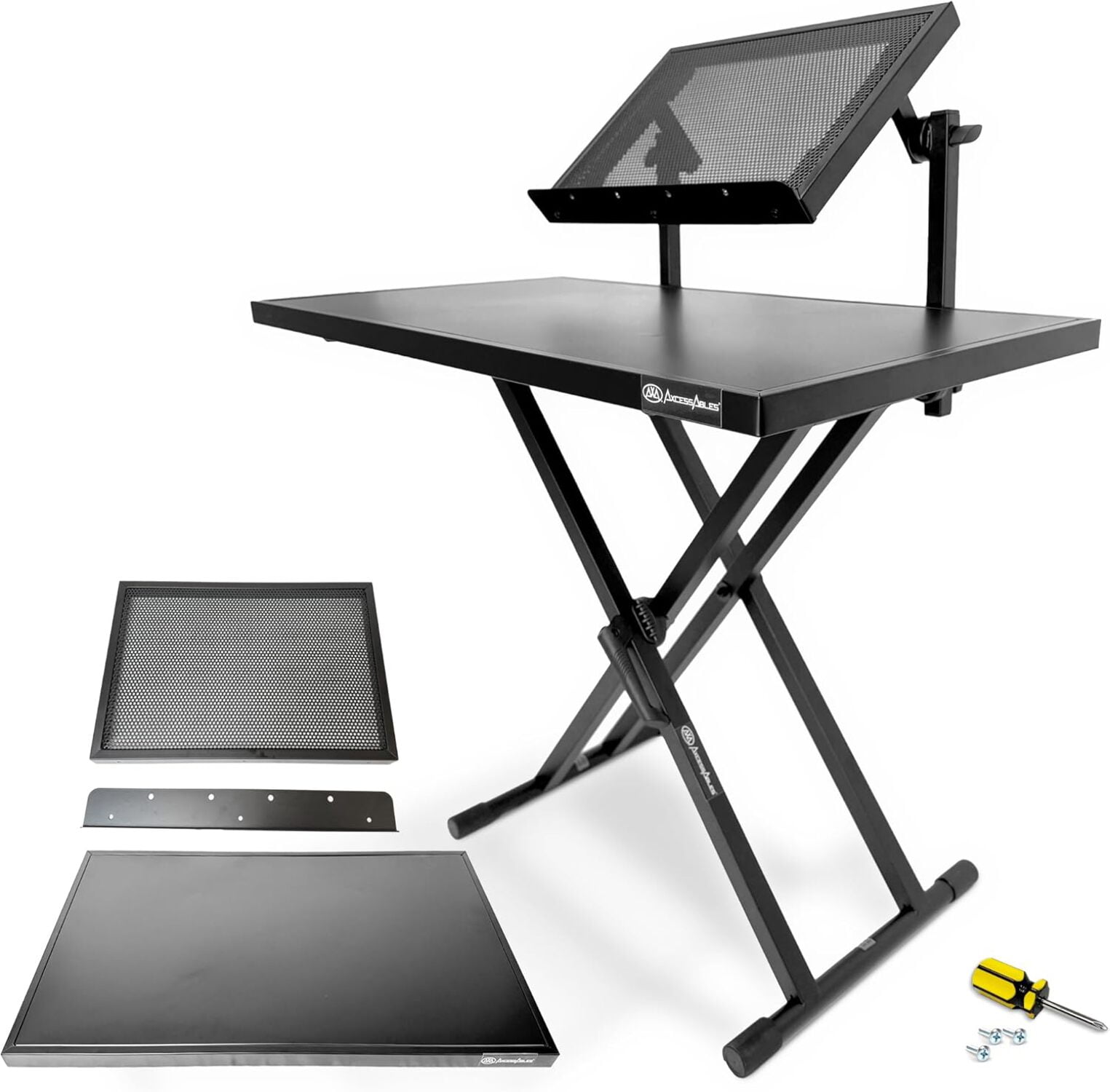 AxcessAbles Portable Two-Tier DJ Table Workstation | Double-x Piano ...
