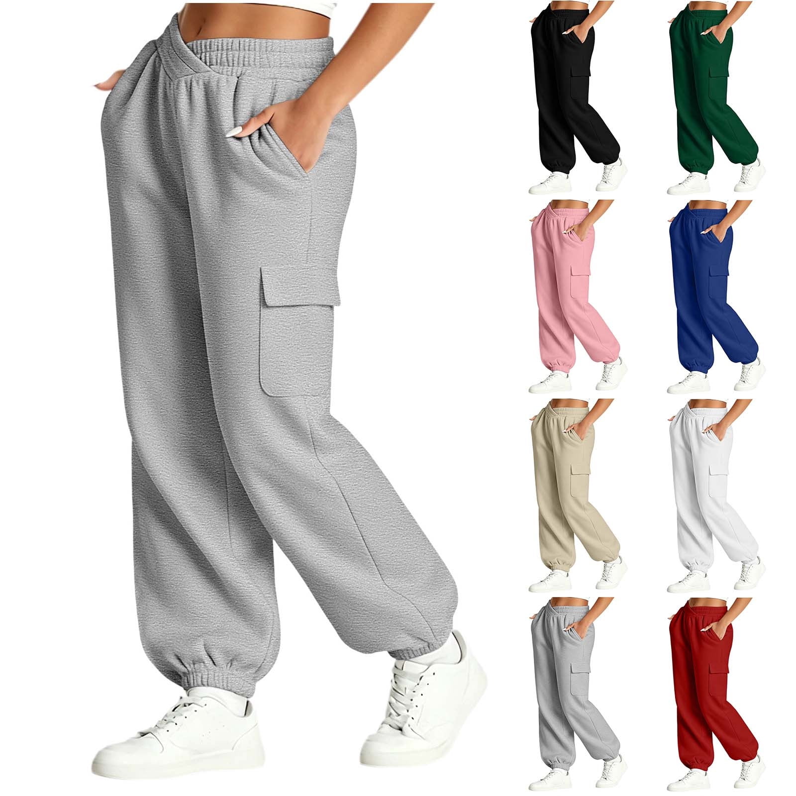 Axdhxbd Womens Cargo Sweatpants Baggy Cinch Bottom Athletic Joggers ...