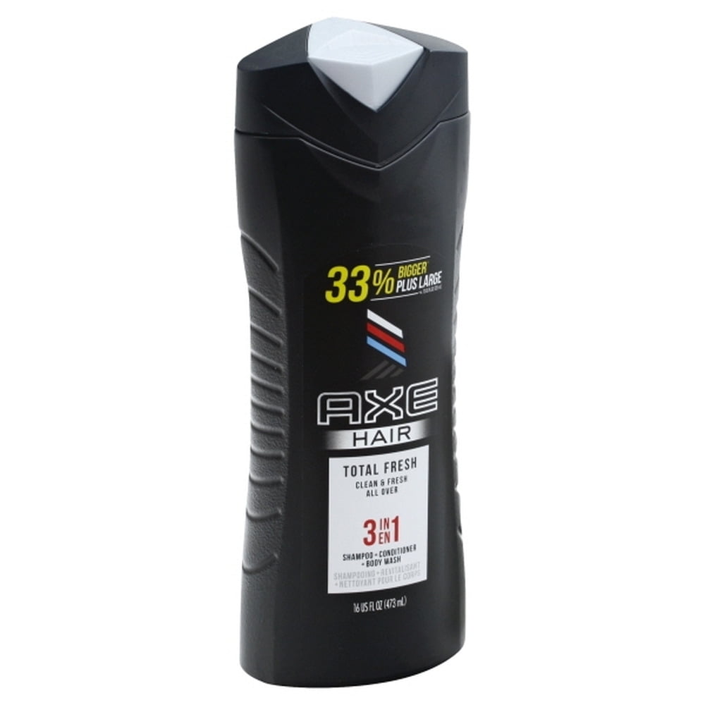 Axe 3 in 1 Shampoo Conditioner & Body Wash Total Fresh (Pack of 18 ...