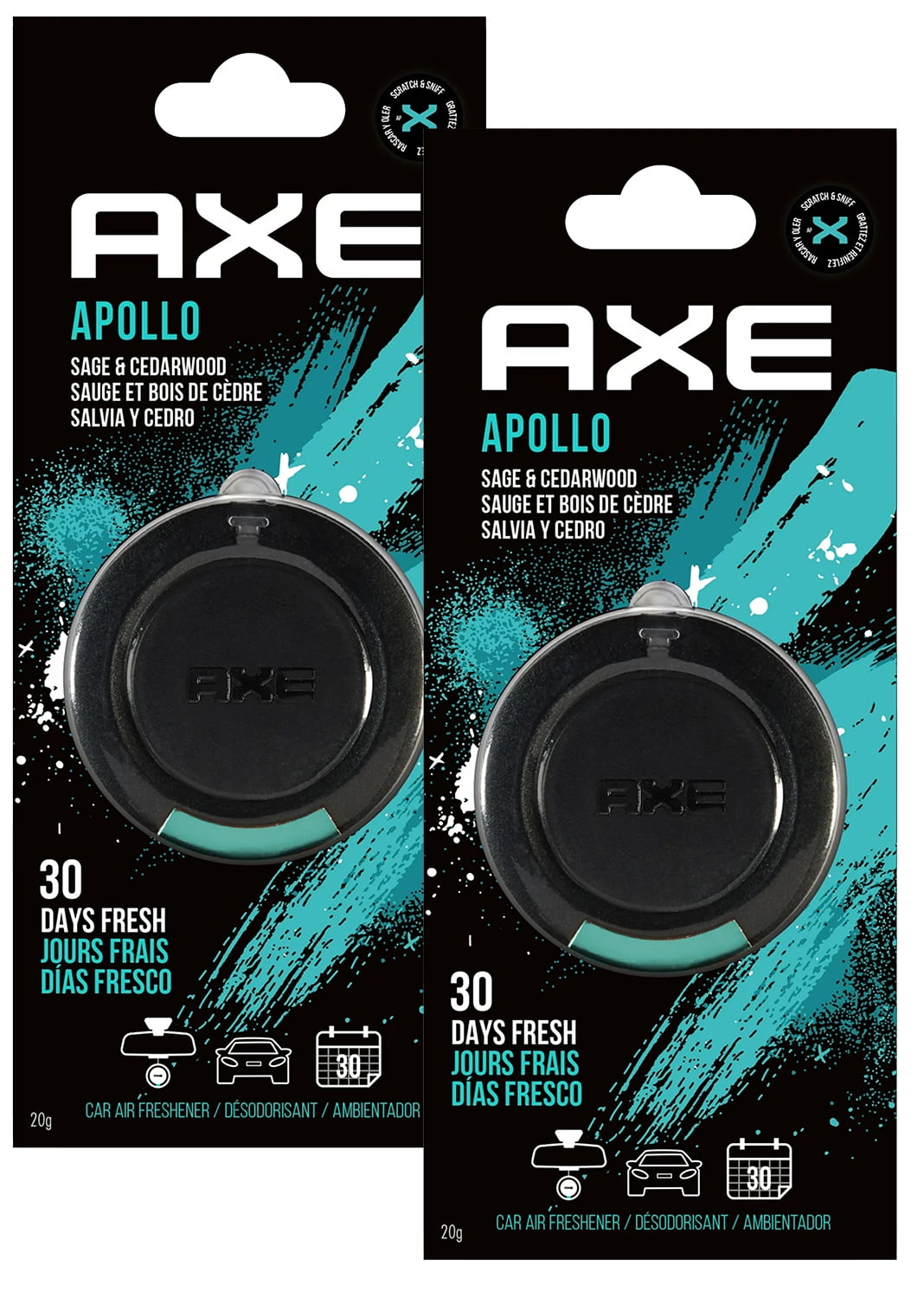 Axe Apollo Hanging 3D Disc Car Air Freshener, Odor Eliminator for ...
