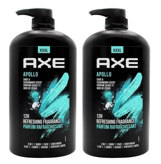 Axe Apollo Men's Body Wash with Pump , Sage and Cedarwood, XXXL 1 L- 2 ...