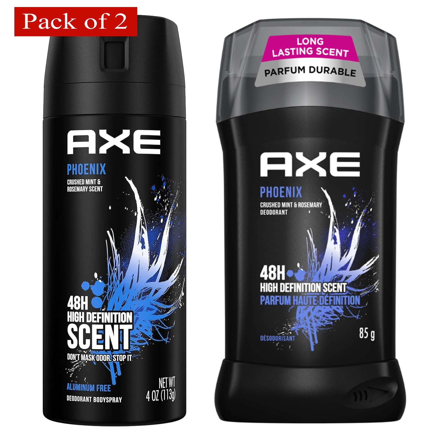 Axe Body Spray 113g and Deodorant Stick 85Gm Mix Display PDQ (Pack of 2 ...