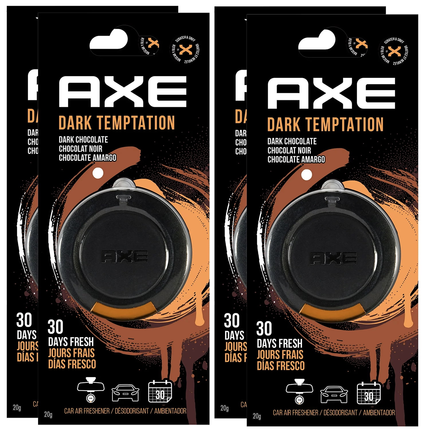 Axe Dark Temptation 3D Disc Car Air Freshener, Long-Lasting Dark ...