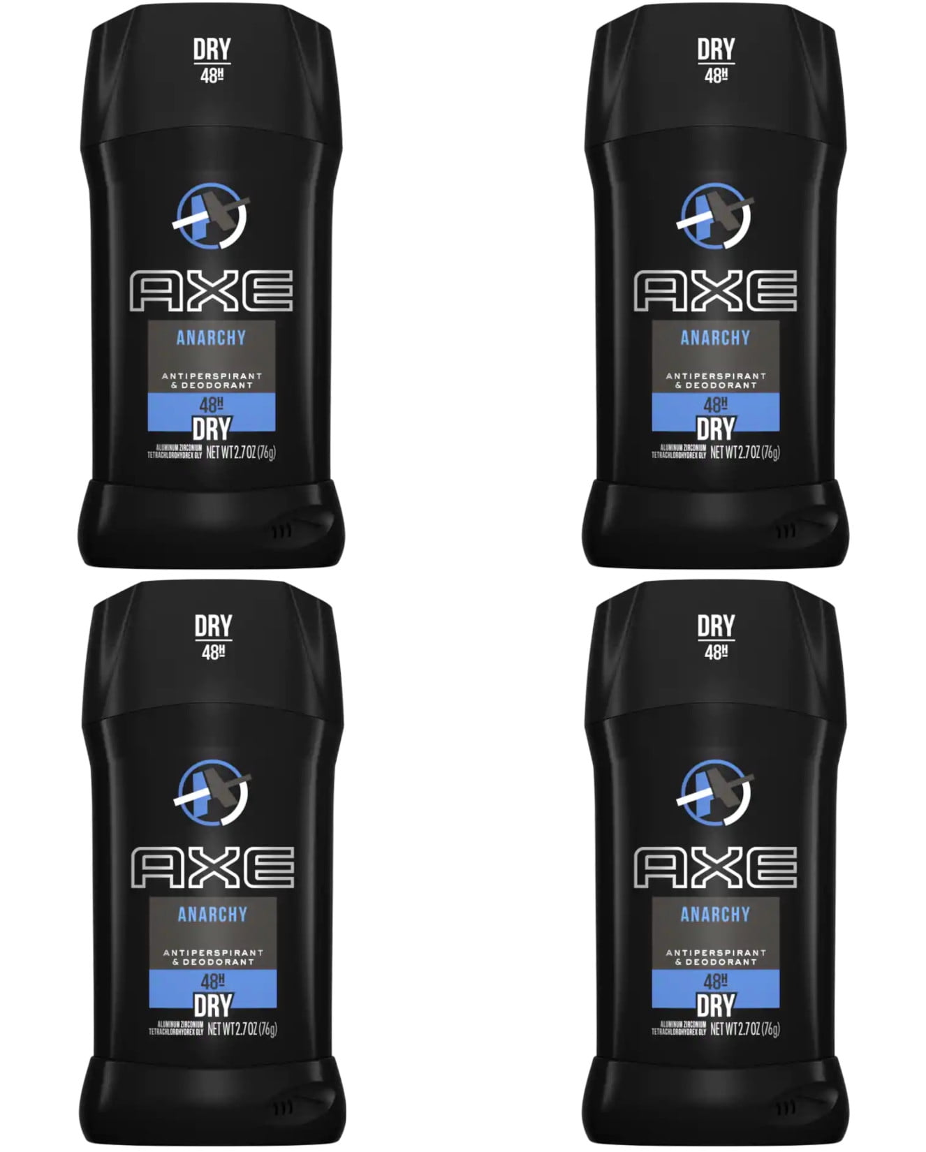 Axe Dry Anti-Perspirant Invisible Solid, Anarchy 2.70 oz (Pack of 4 ...