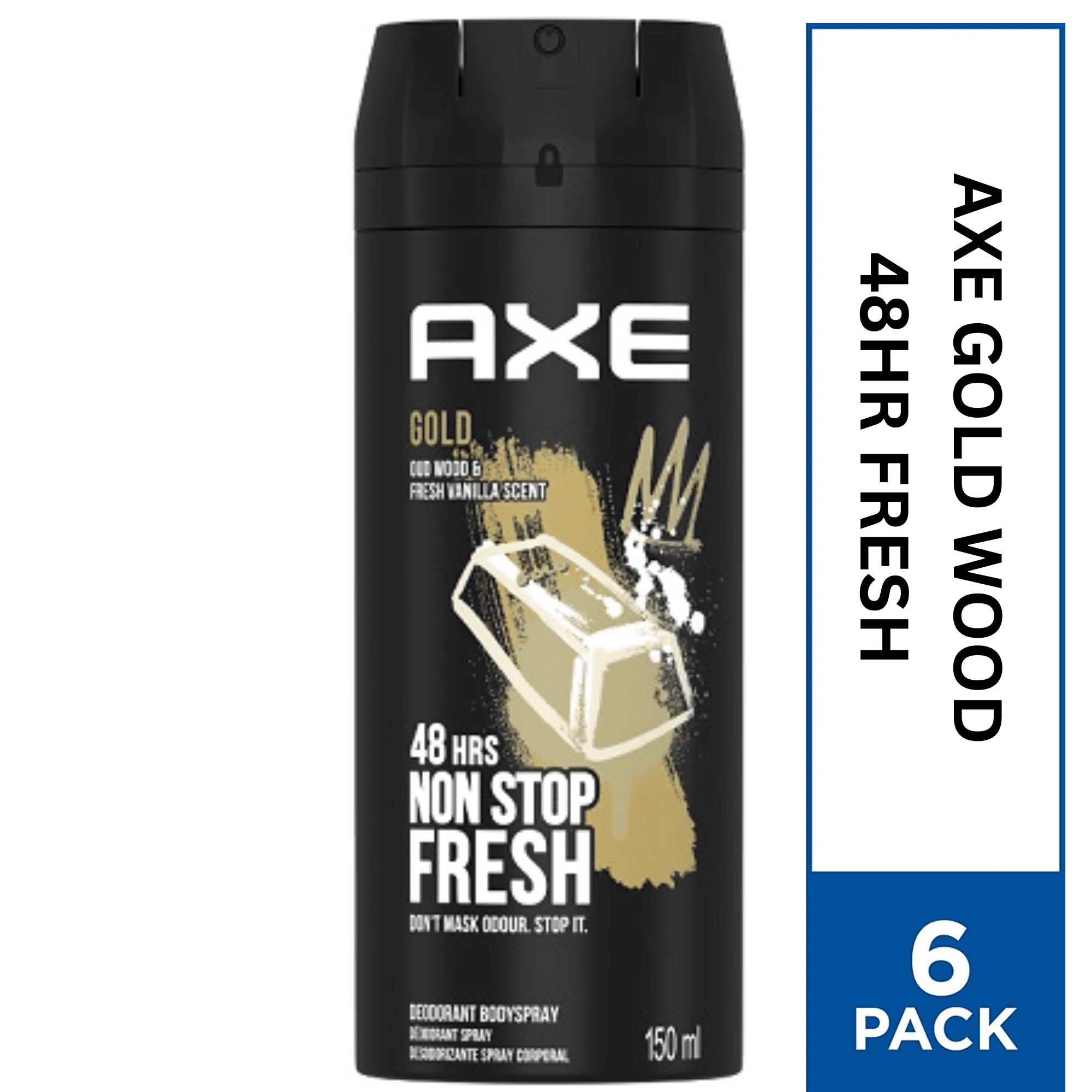 Axe GOLD WOOD and VANILLA Body Spray Deodorant. 48 HOUR ODOR PROTECTION ...