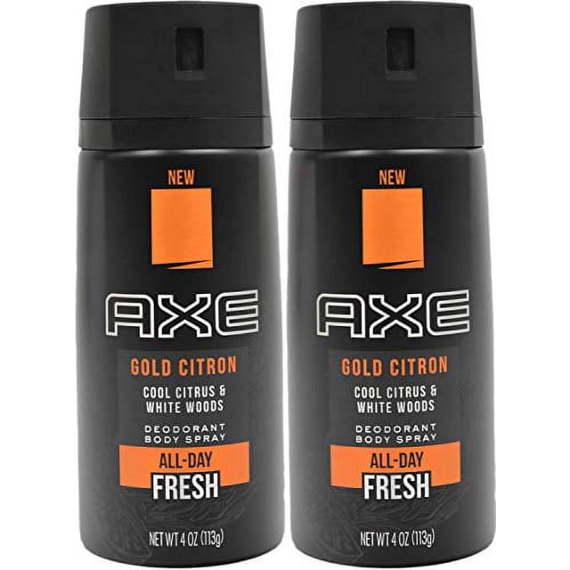 Axe Gold Citron Deodorant Body Spray, Cool Citrus and White Woods Scent ...