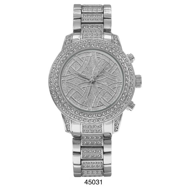 M Milano Expressions 45031 Silver Metal Band Ladies Watch with Silver ...