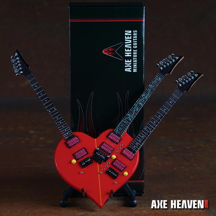 Steve Vai SV-292 Red Tripleneck Heart 10 Inch Miniature Guitar Replica ...