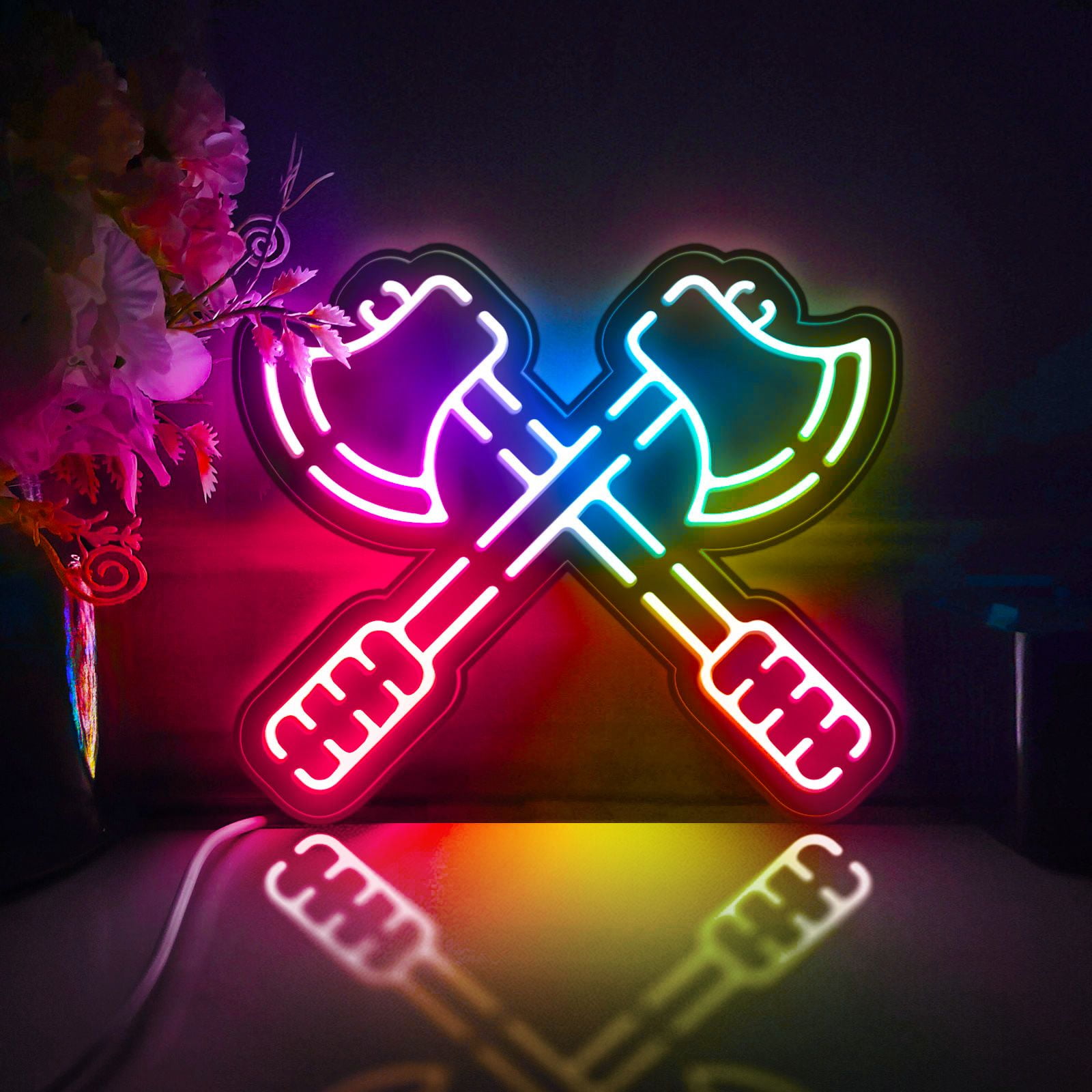 Axe Led Light Box, Dimmable Neon-Like Light Signs USB Power for Wall ...