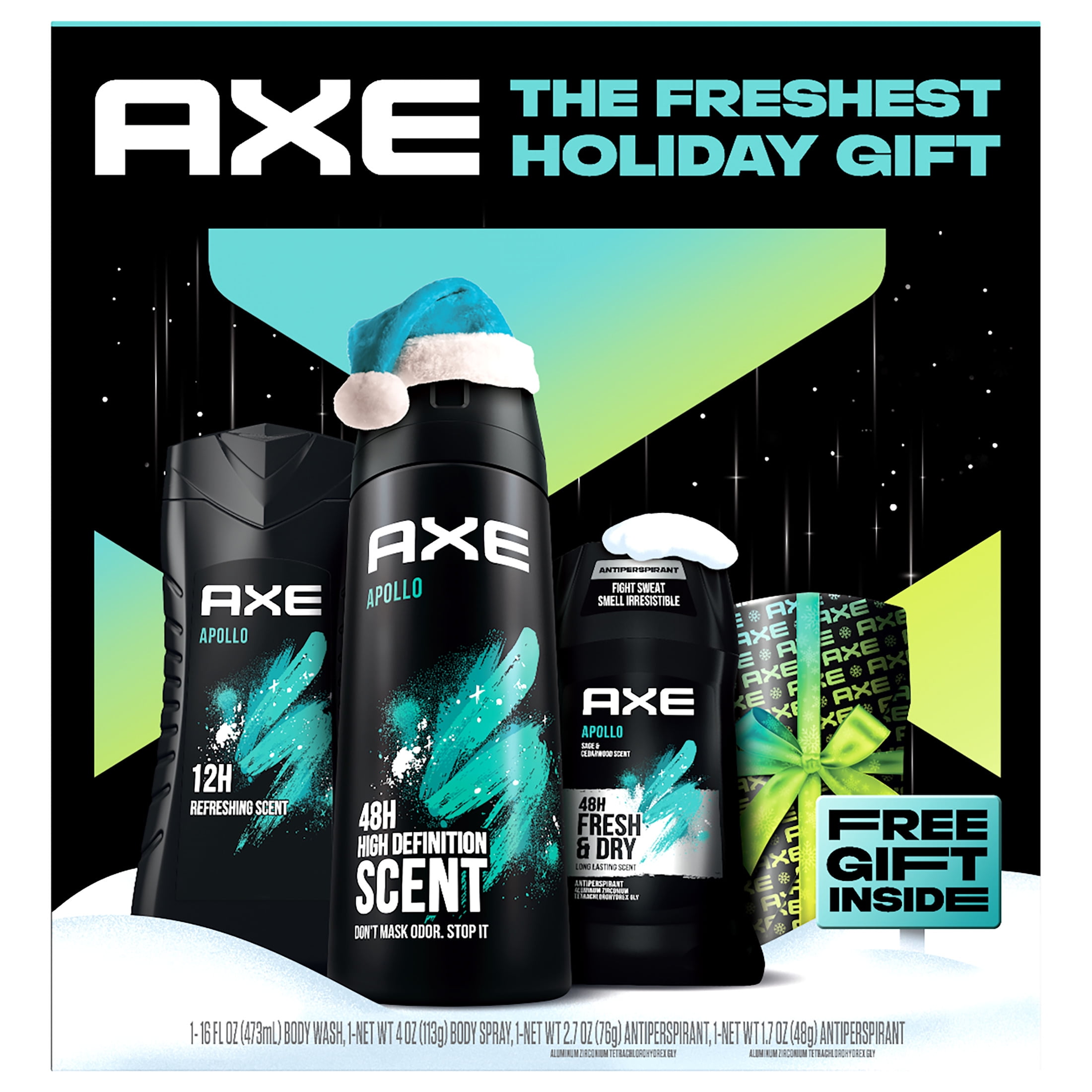Axe Men's Gift Set Body Wash Deodorant Spray Antiperspirant Deodorant ...