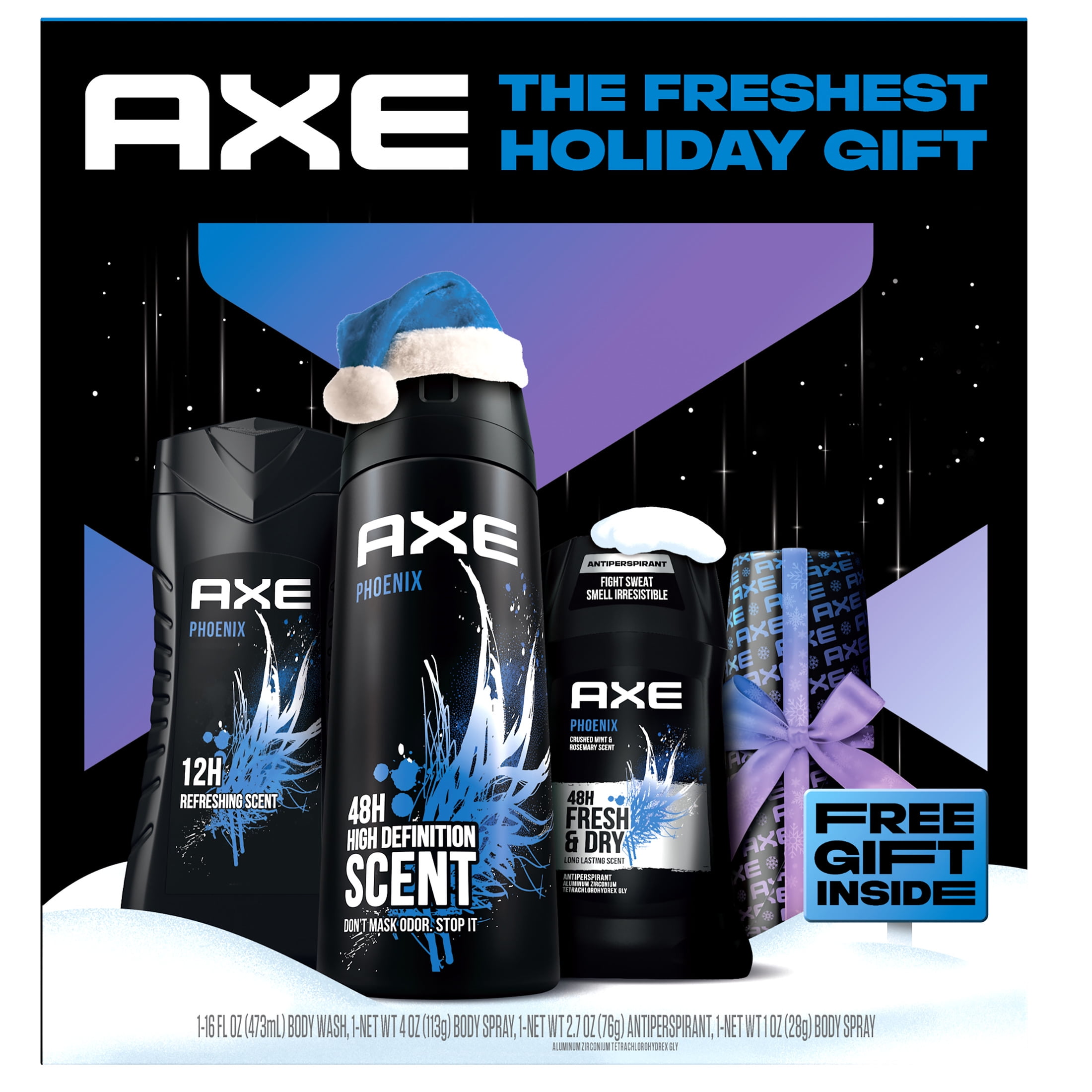 Axe Men's Gift Set Body Wash Deodorant Spray Antiperspirant Deodorant ...