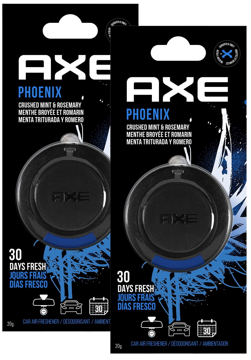 Axe Phoenix Hanging 3D Disc Car Air Freshener, Odor Eliminator for ...