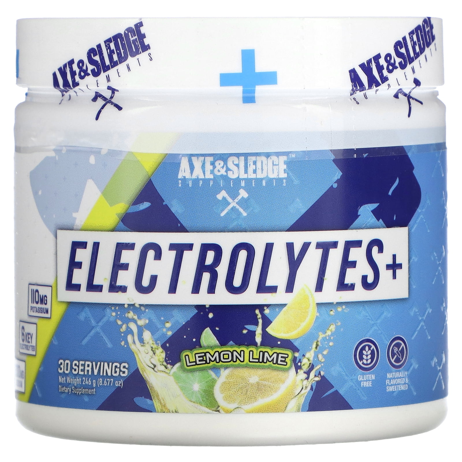 Axe & Sledge Supplements Electrolytes+, Lemon lime, 8.677 oz (246 g ...