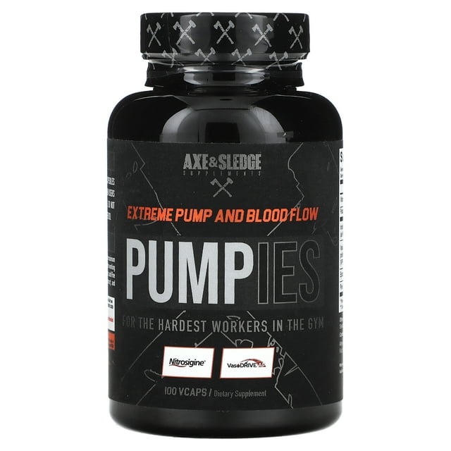 Axe & Sledge Supplements Pumpies, Extreme Pump And Blood Flow, 100 Vcaps - Walmart.com