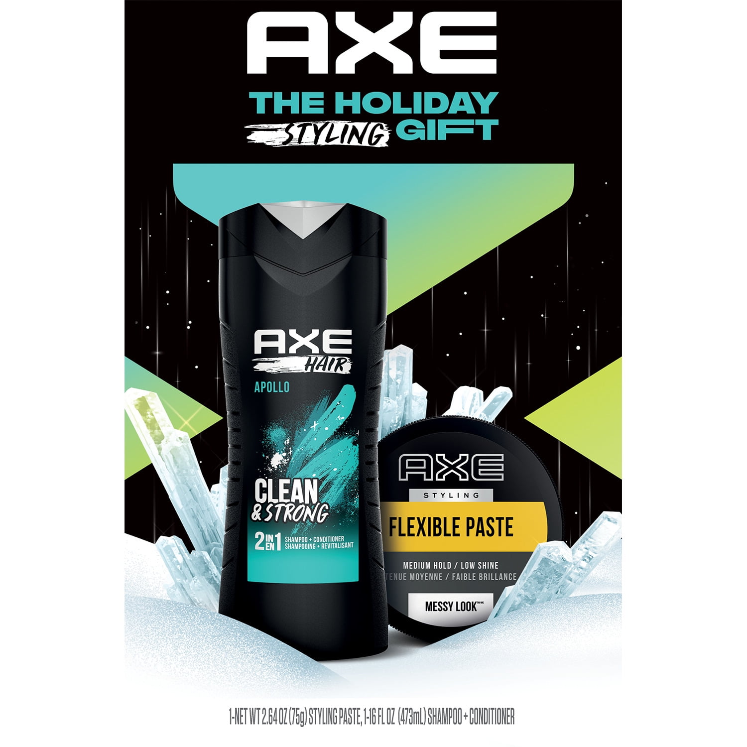 Axe Styling Duo Men's Gift Set Apollo 2-in-1 Shampoo & Conditioner ...