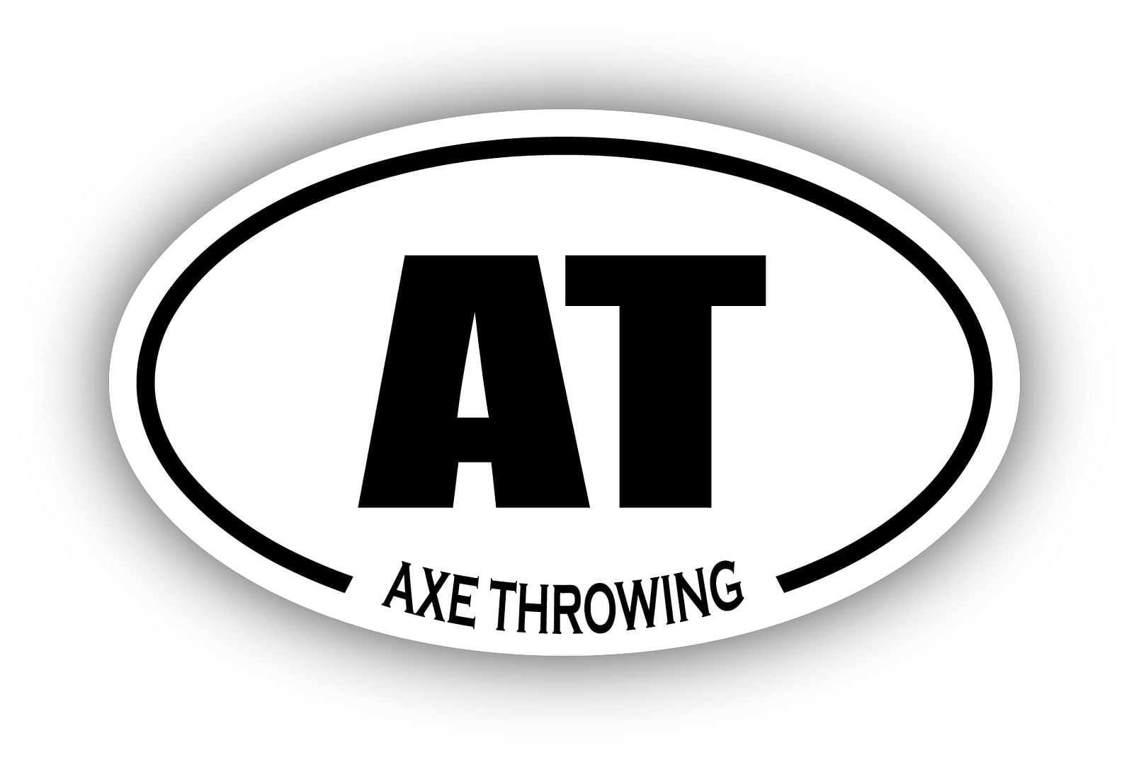 Axe Throwing AT Oval Bumper Sticker 3M Vinyl Decal 3 in x 5 in ...