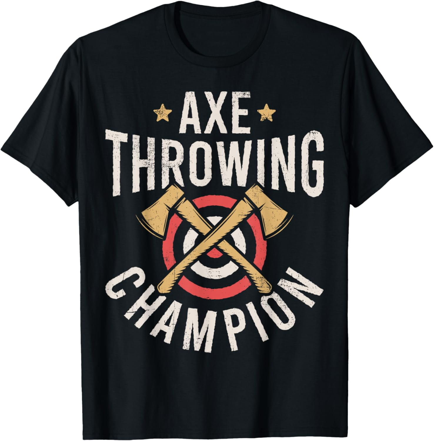 Axe Throwing Champion Hatchet Thrower Retro Vintage Target T-Shirt men and women can wear, black ...