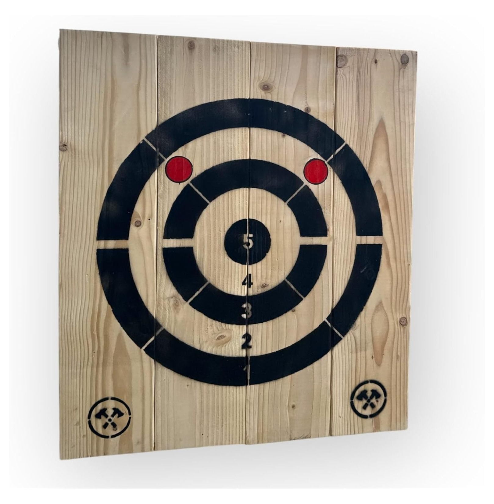 Axe and Knife Throwing Target. Golden Oak, Spruce 5 Point Hanging ...
