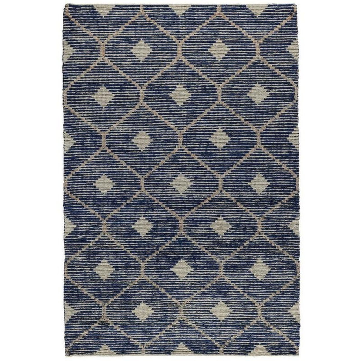 Axel 8 x 10 Area Rug, Handwoven Blue Ikat Teardrop Design, Cotton and ...