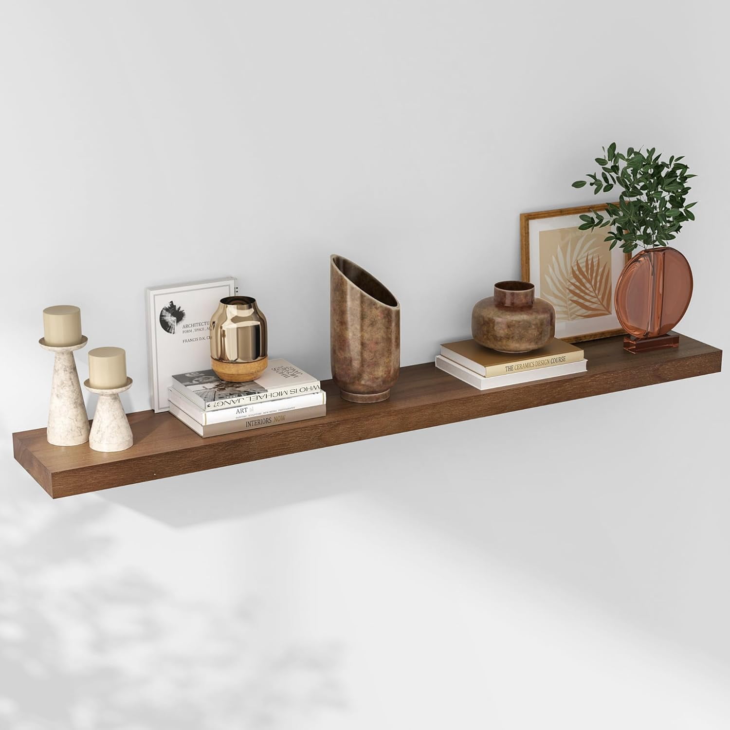 Axeman Floating Shelves, 8 Inch Deep Modern Solid Wood Wall Shelves for ...