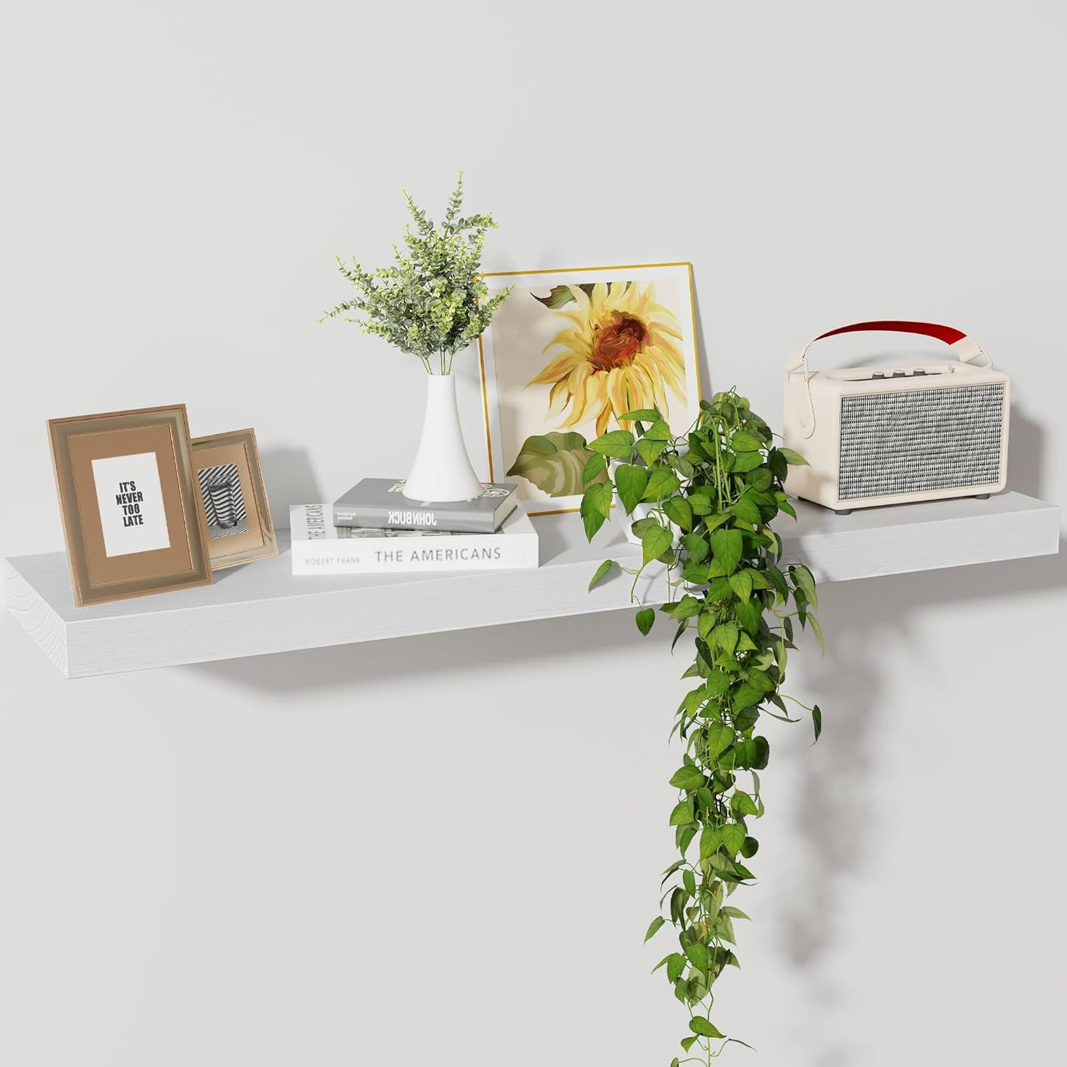 Axeman Floating Shelves, 8 Inch Deep Rustic Solid Wood Wall Shelves for ...