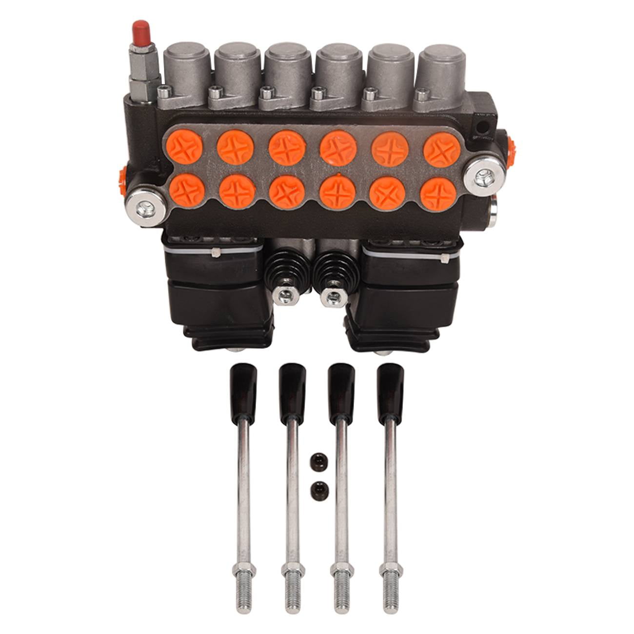 Axenor Hydraulic Directional Control Valve 6 Spool 11 GPM with 4 ...