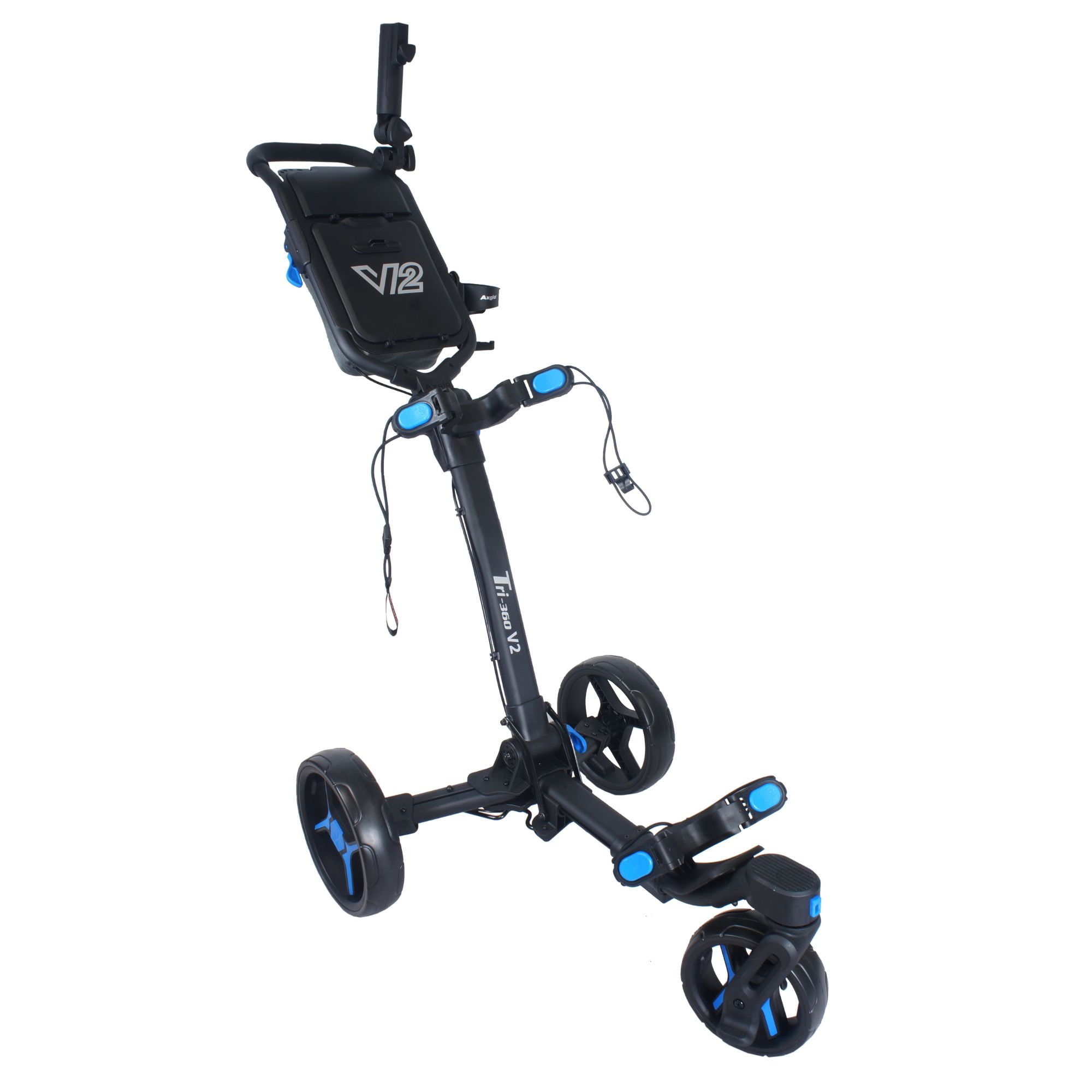 Axglo V2 Golf Push Cart - 3-Wheel - Patented 1-Step Folding System ...