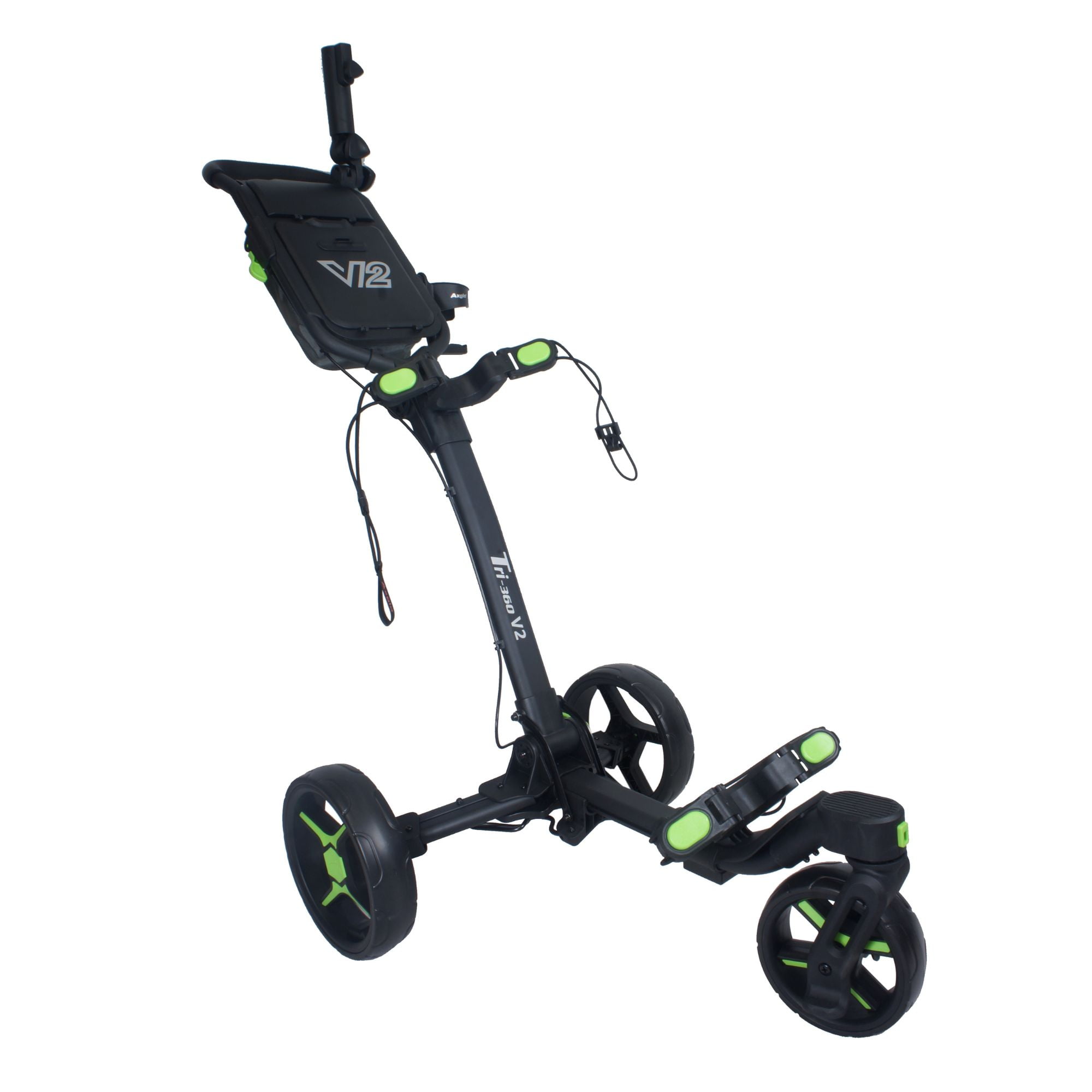 Axglo V2 Golf Push Cart - 3-Wheel - Patented 1-Step Folding System ...