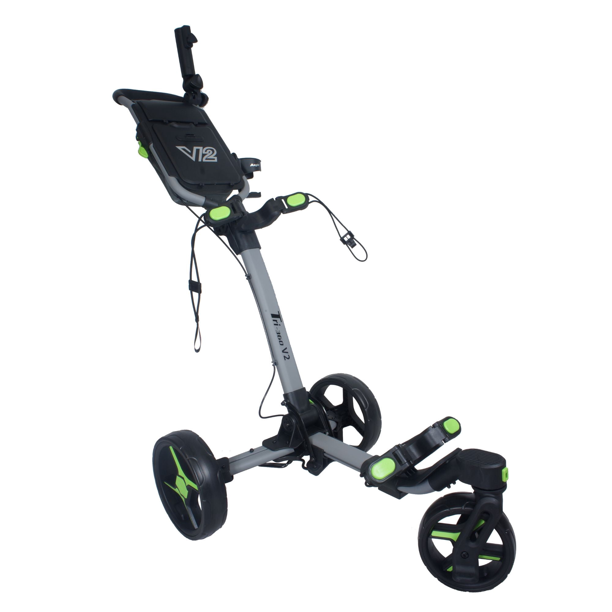 Axglo V2 Golf Push Cart - 3-Wheel - Patented 1-Step Folding System ...